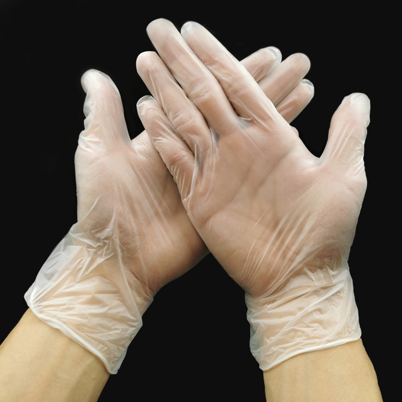 Gants de Protection Gants Jetables en PVC 100 Pièces Transparent ...